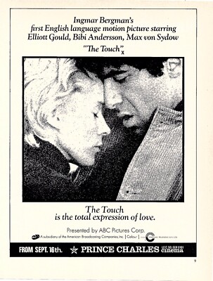 (F&F65) MOOVIE ADVERT 11X8" THE TOUCH. ELLIOTT GOULD. BIBI ANDERSSON | eBay
