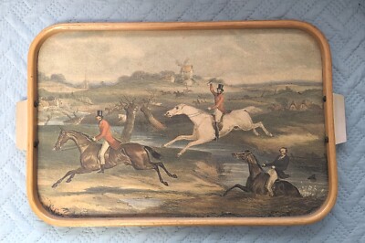Vintage Hunting Scene Tray With Handles 18"X12" | eBay