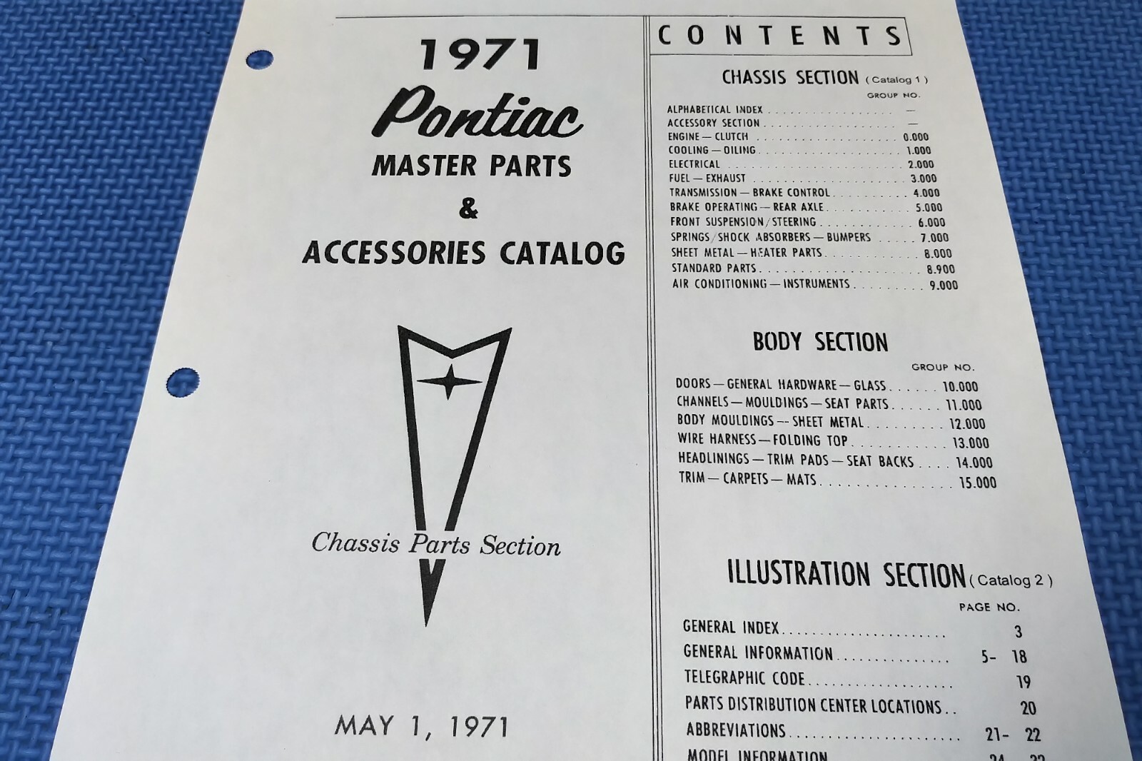 PONTIAC MASTER PARTS CATALOG 60's - 1971 GTO LeMans Tempest Firebird | eBay