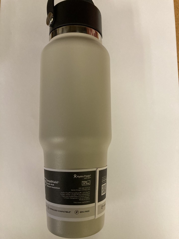 Hydro Flask 32 oz Wide Mouth Travel Bottle Flex Straw Cap Oat | eBay