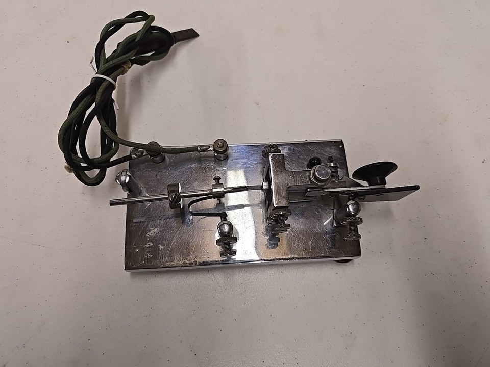 Vintage Unmarked Chrome Semi Automatic Telegraph Morse Code Key Bug | eBay