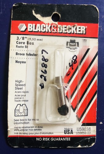 NOS - Black & Decker 3/8" Core Box Router Bit U59038 | eBay