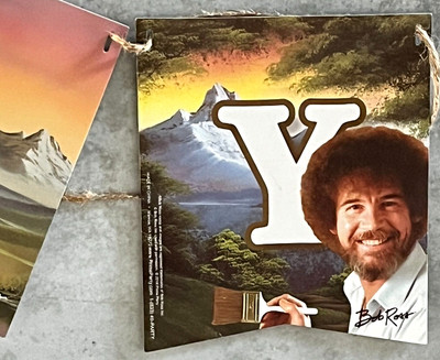 Artist Bob Ross Happy Little Birthday Banner 8' Perfect Condition FREE ...
