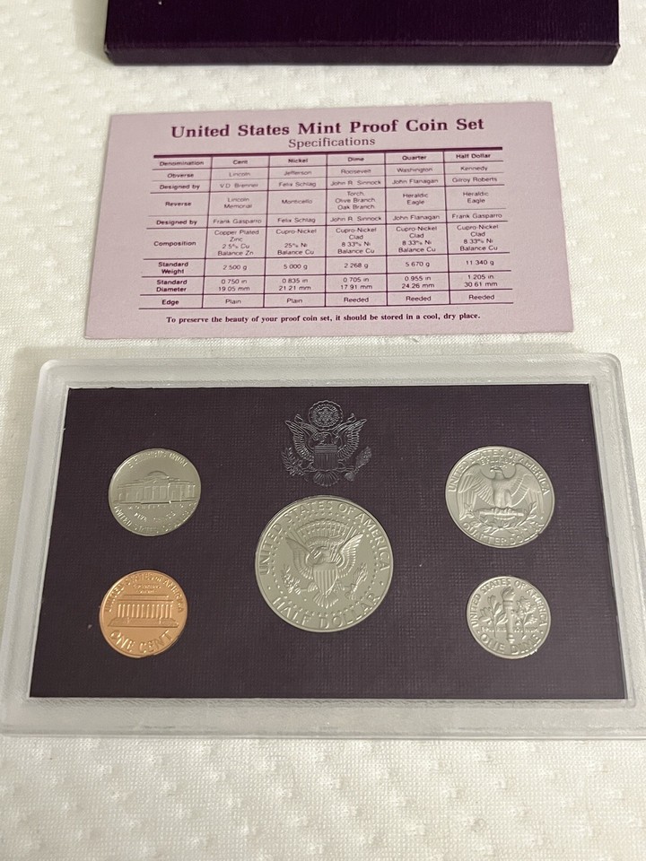 1992 US Mint SILVER Proof Set Coins w/ Box & Certificate of ...
