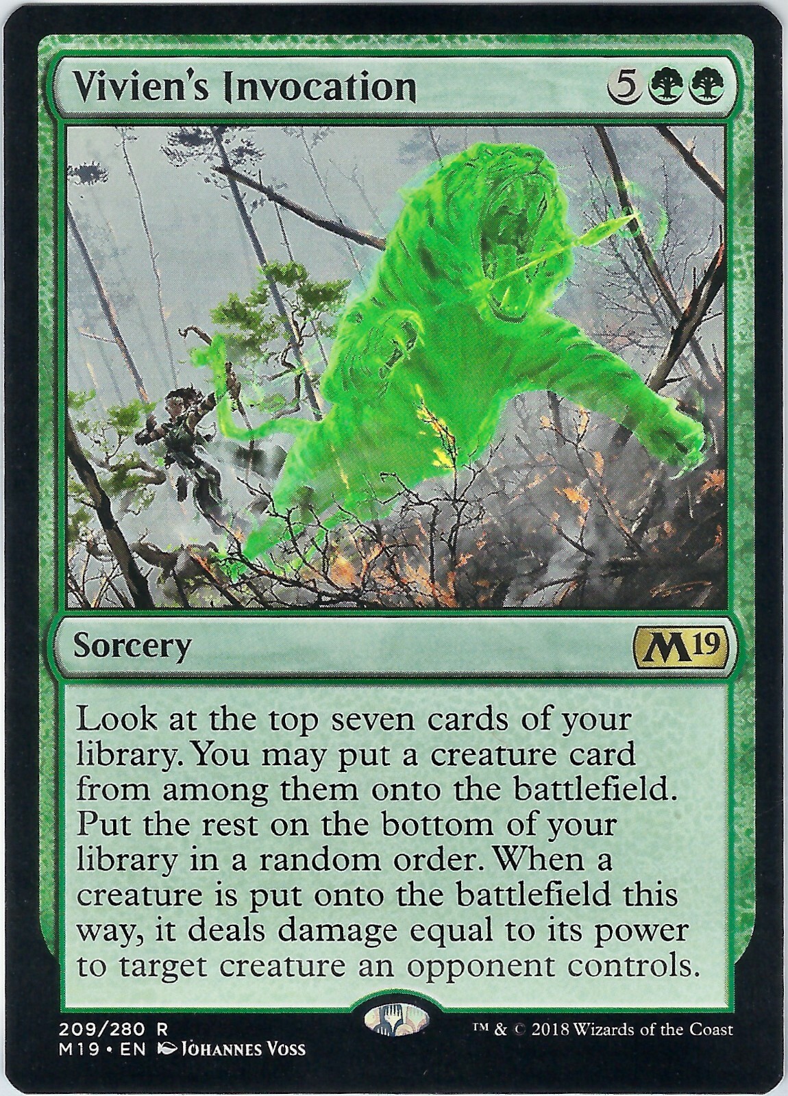 Vivien's Invocation #209 Rare Core Set 2019 2018 MTG Magic The ...