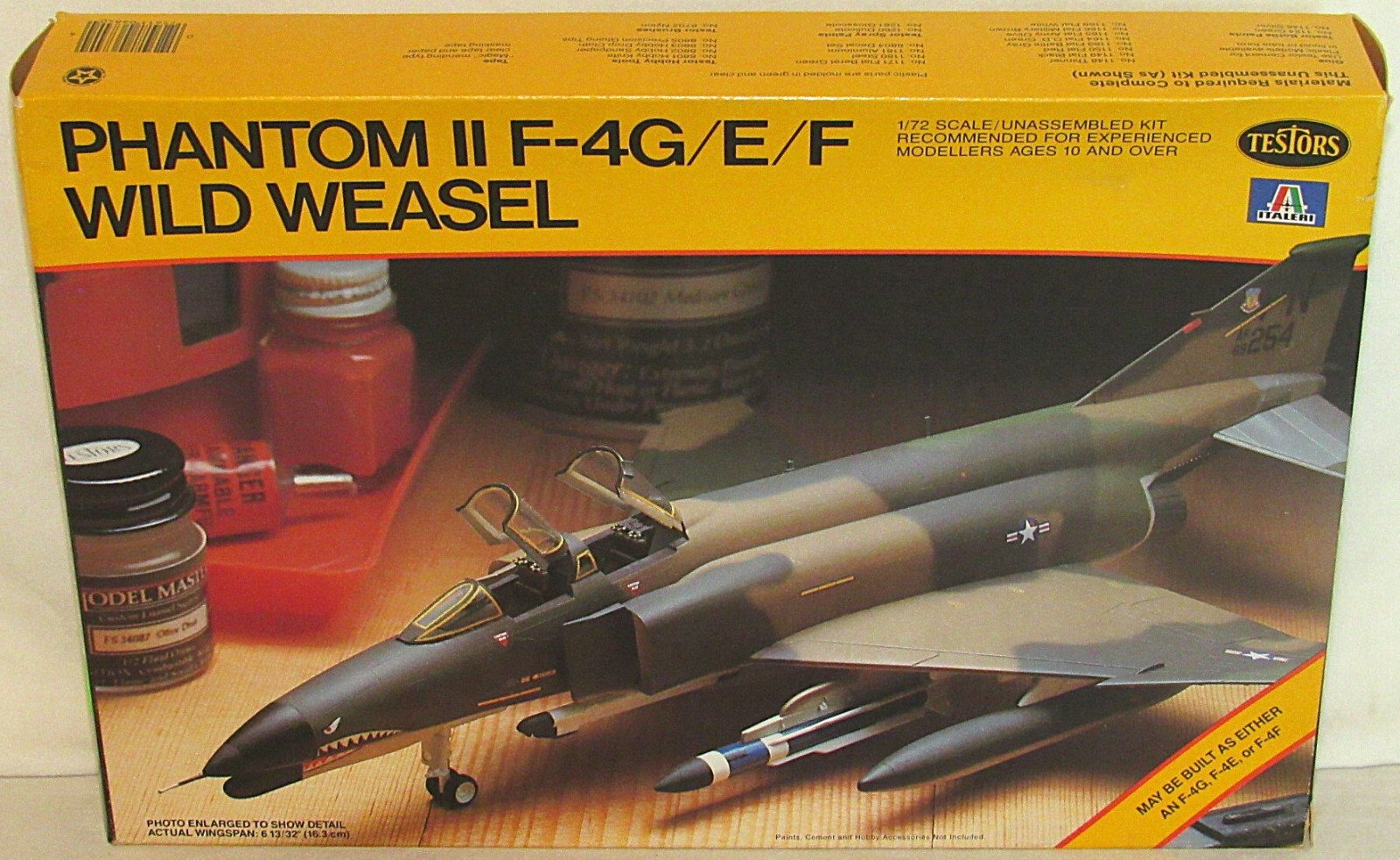 Testors #684 Phantom II F-4G/E/F Wild Weasel 1:72 Scale Open Box - NOS ...