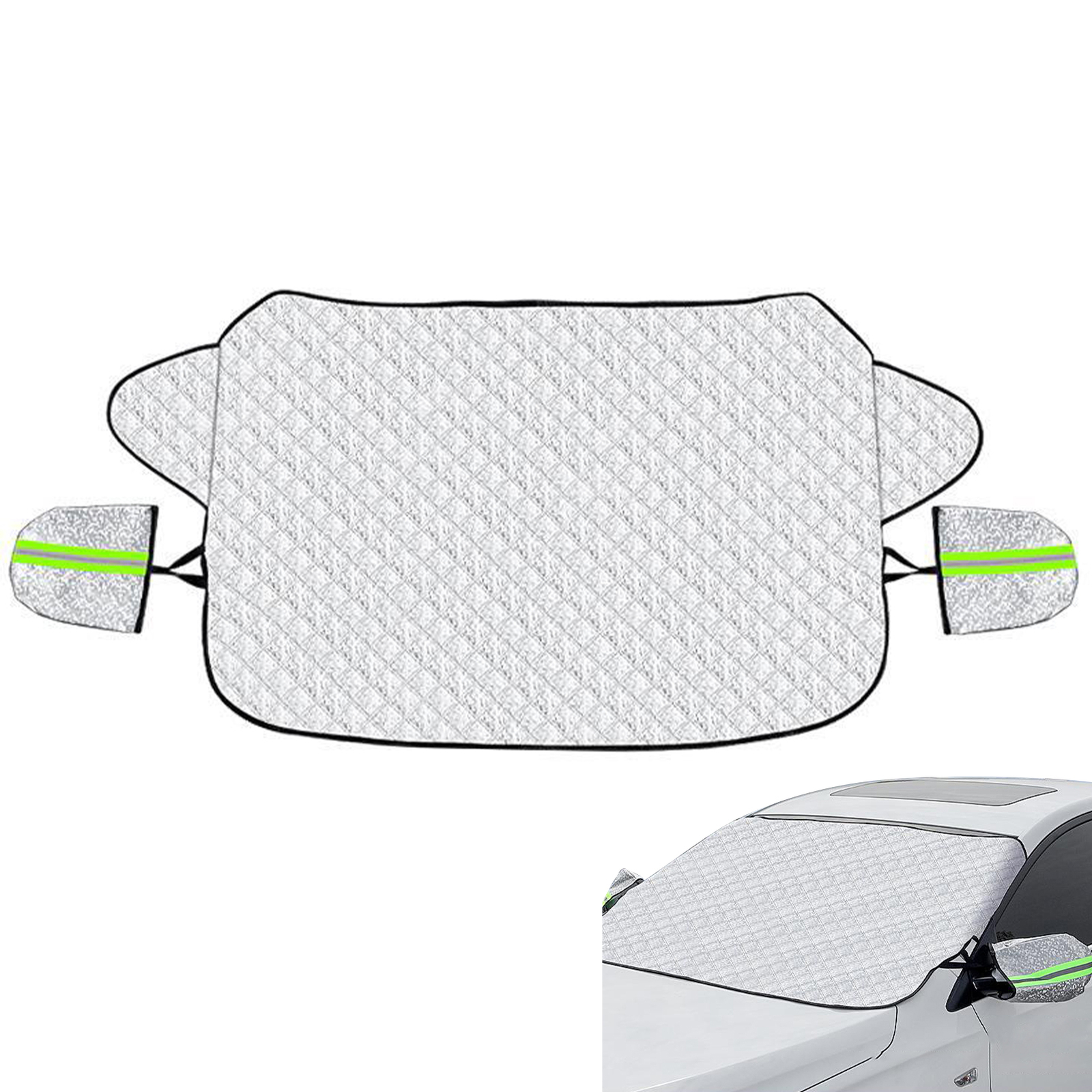 Windshield Protector With Mirror Covers Foldable Car Screen Anti Snow ...