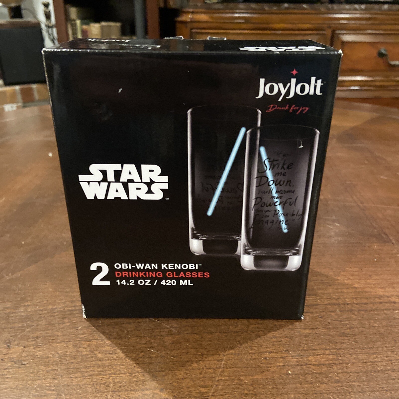 JoyJolt STAR WARS "" Drinking Glasses 14.2 oz/420ml Set of 2 Obi-Wan ...