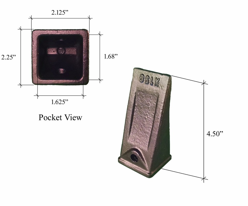4 - Mini Excavator, 156 Series, Bolt On Shank, Bucket Teeth & Pins ...