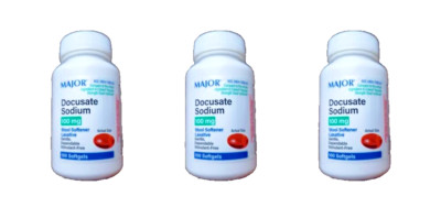Docusate Sodium 100 mg Softgels Stool Softener 100ct -3 Pack -Exp 09/ ...