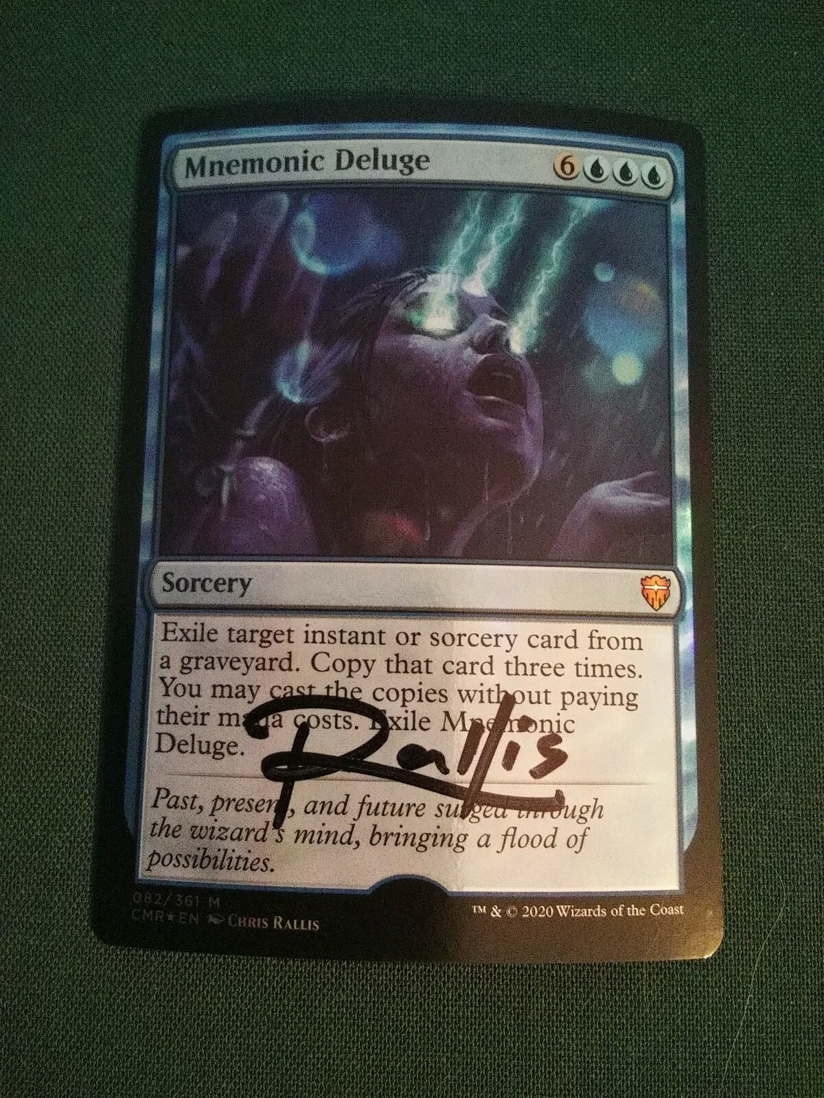 MTG Magic Mnemonic Deluge FOIL Signed Artist Proof x1 CMR Chris Rallis ...