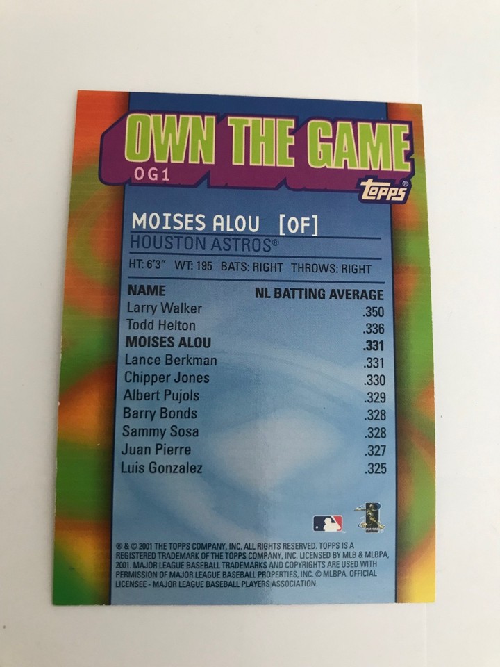 2002 Topps "Own The Game" 30 card set includes Pedro, Maddux, Clemens ...