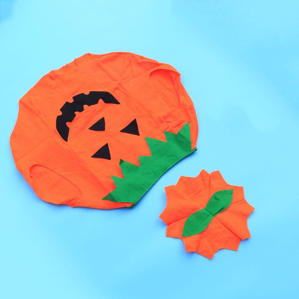 Children Halloween Cloak Pumpkin Cape Hat Set Party Accessories for ...