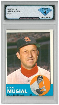 1963 Topps STAN MUSIAL #250 💎 DSG 4 VG/EX ~~ Super nice but bad ...