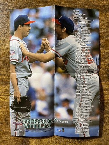 GREG MADDUX JOHN SMOLTZ 1998 SPORTS ILLUSTRATED OPENING DAY MINI POSTER ...
