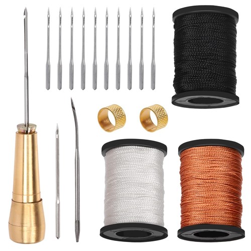 19Pcs Leather Sewing Awl Kit, Includes Leather Sewing Awl Needle with ...
