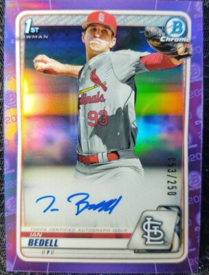 Ian Bedell ⚾ 2020 Bowman Chrome 1ST PURPLE RC ROOKIE AUTO 053/250 # ...
