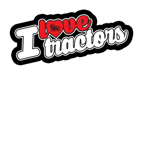 2 x Car Stickers - i love tractors stencil Decal Window Bumper Laptop ...