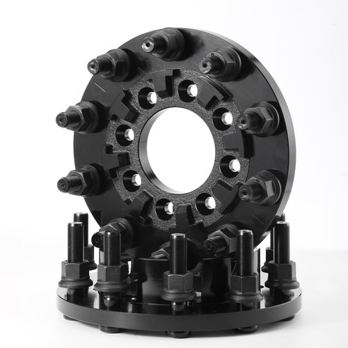 2x Front 8X6.5 to 10 Lug 22.5 24.5 Hub Centric Wheel Adapters For RAM ...