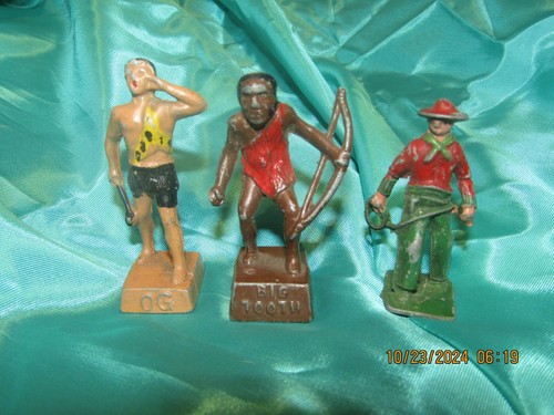 3 PIECES OF 1935 LIBBY MILK & LINCOLN LOG PROMOTION ACTION FIGURES! OG ...