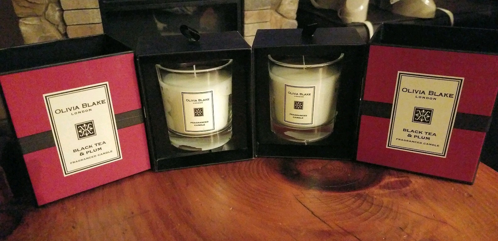 Lot of 2 OLIVIA BLAKE London Boxed Fragranced Candles BLACK TEA & PLUM ...