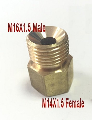 Fitting Reducer Metric M16 M16X1.5 Male Inverted Flare to M14 M14X1.5 ...