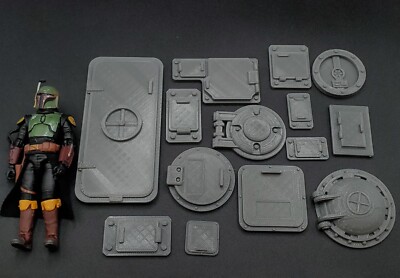 CUSTOM HATCH GREEBLES LOT 3.75" STAR WARS GI JOE FIGURE DIORAMA GREEBLE ...