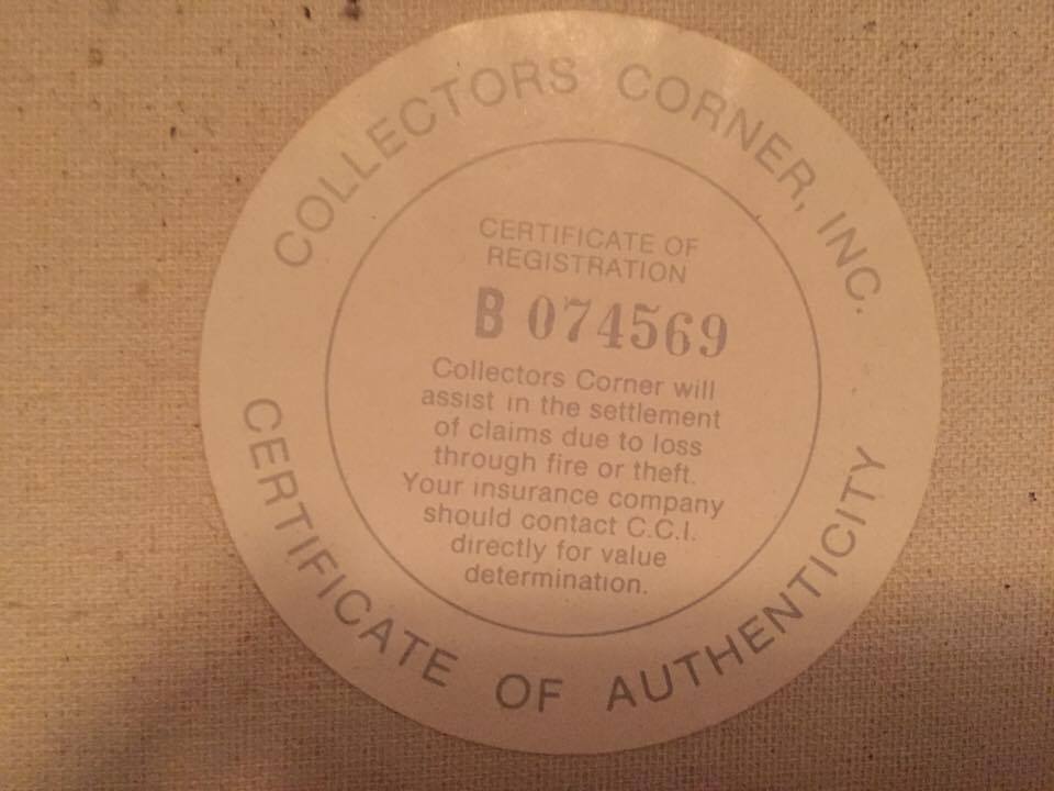 Signed Rosenquist Barn River Painting Collectors Corner w/Cert. of ...