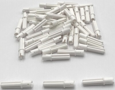 Lego 50 New White Technics Axle 2L w/ Pin without Friction Ridges Parts ...