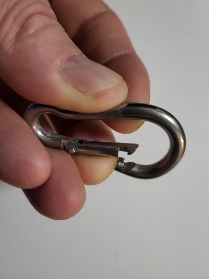 316 Stainless Steel Carabiner Clip Snap Hook Spring 3/16" (5 pack) Key ...