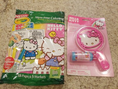 Crayola Color Wonder Hello Kitty Set 18 Page Coloring Pad + Bubble Wand ...