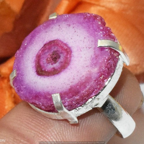 Pink Solar Quartz Gemstone Ring 925 Silver Plated Us Size 5.5" U335 ...