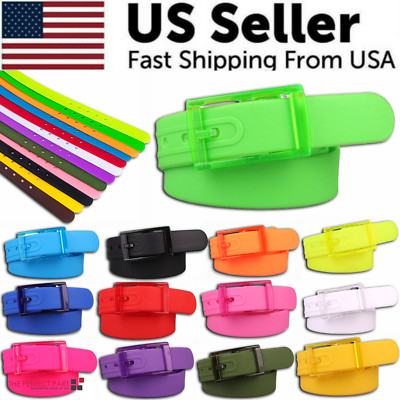 Adjustable Cut to Fit Rubber Plastic Jelly Silicone Casual Belt With ...
