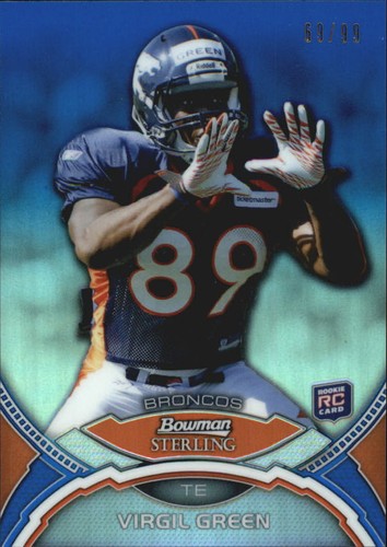 2011 Bowman Sterling Blue Refractors Broncos Football Card #31 Virgil ...
