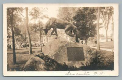 Fox Statue LANCASTER New Hampshire RPPC Antique Photo Postcard~1930s | eBay