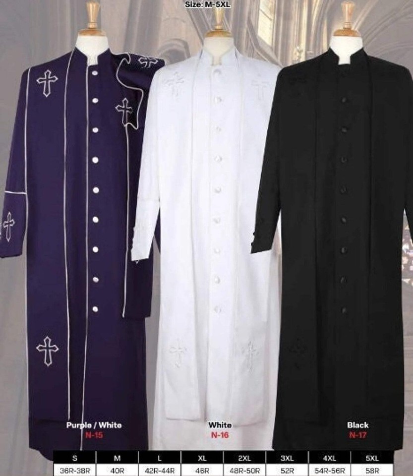 Clergy Robe Clergy wear Minister robe pastor robe cassock BLUE WITH ...