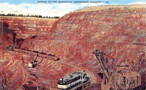 Exploitation dans Le Minnesota Arrowhead Country-Mesabi Range-Railroad ...