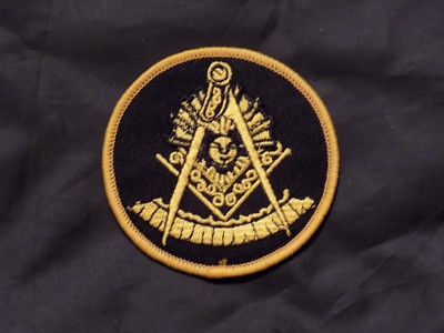 Masonic Past Master Patch Iron Sew Freemason Fraternity Black Gold NEW ...
