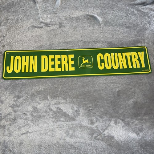 John Deere country Street sign tag green tractor collectors parking lot ...