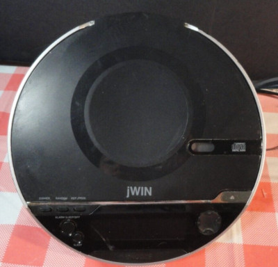 jWIN ELECTRONIC STEREO GRAY CD PLAYER WITH AM FM AND DUAL ALARM CLOCK ...