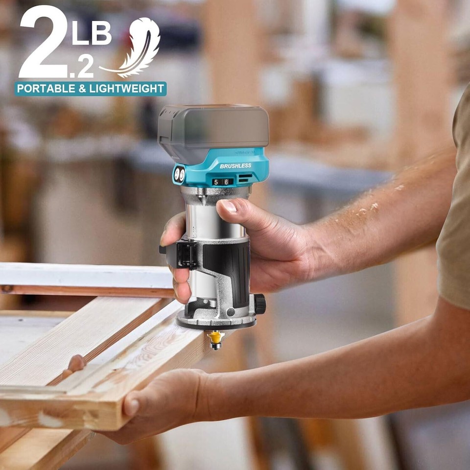 Cordless Compact Router for Makita 18V Battery (Bare Tool), 6 Variable ...