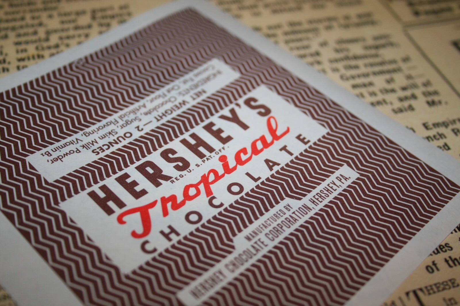 WW2 US Hershey tropical chocolate bar wrapper ( 3 Pack ) | eBay