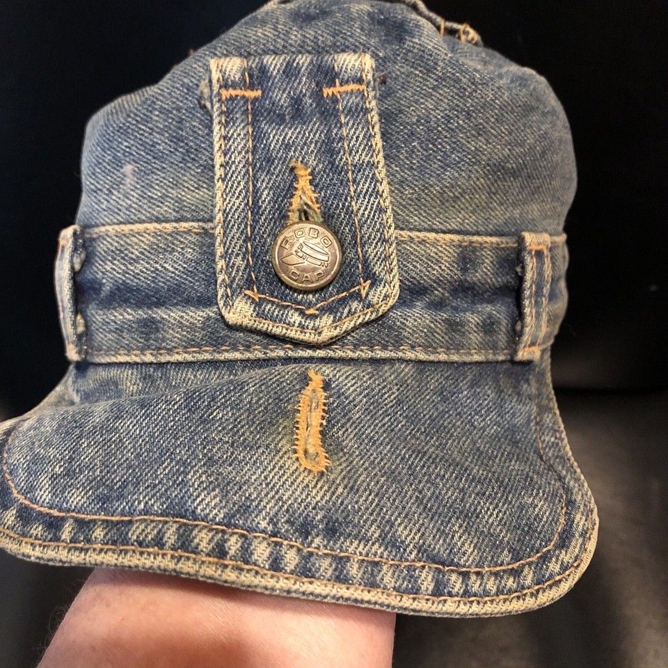 Robo Cap Denim 90's Grunge Biker Y2K | eBay