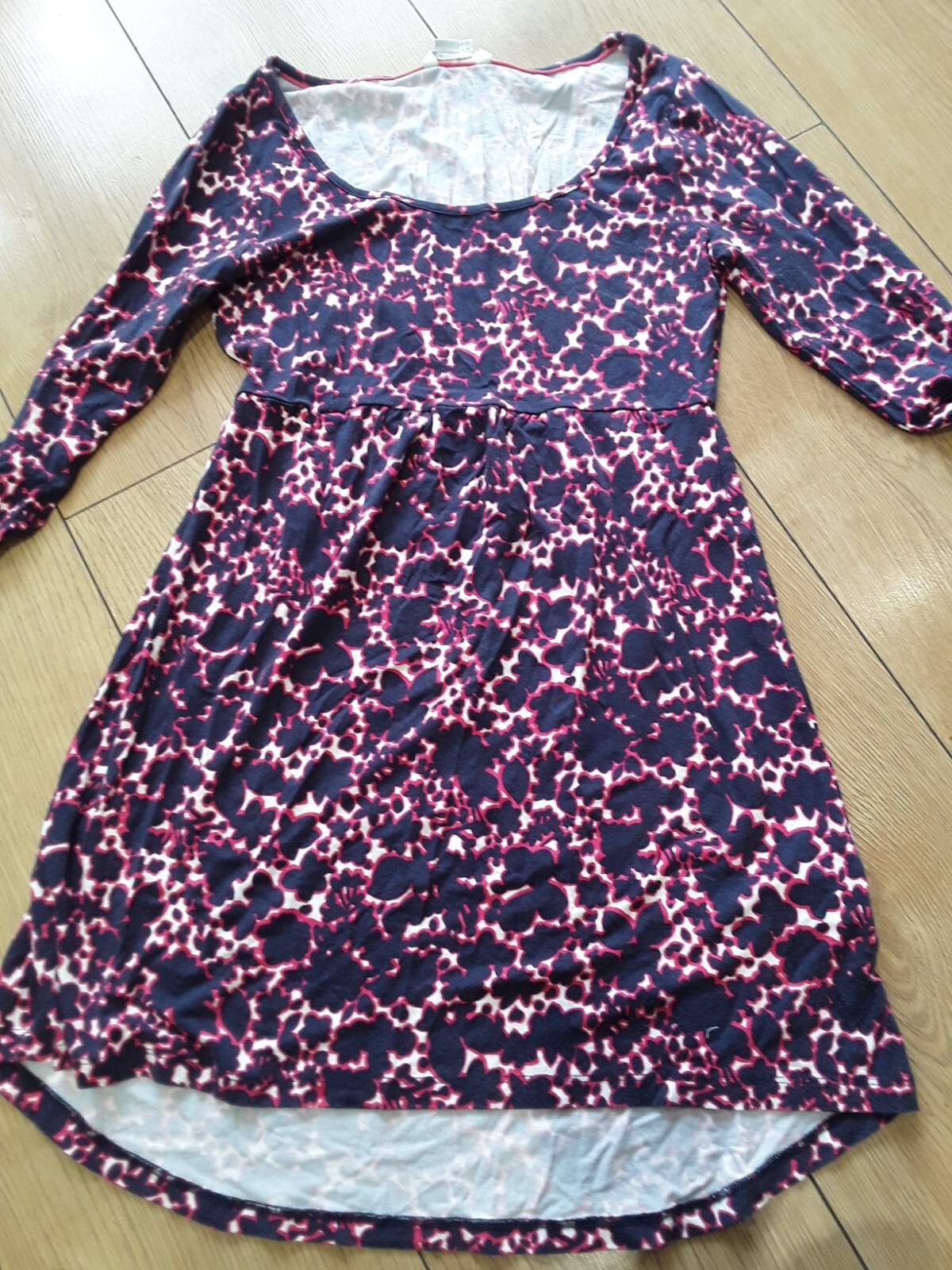 Boden Navy Blue & Hot Pink Splodge T Shirt Dress Fit & Flare Uk 8 Knee ...