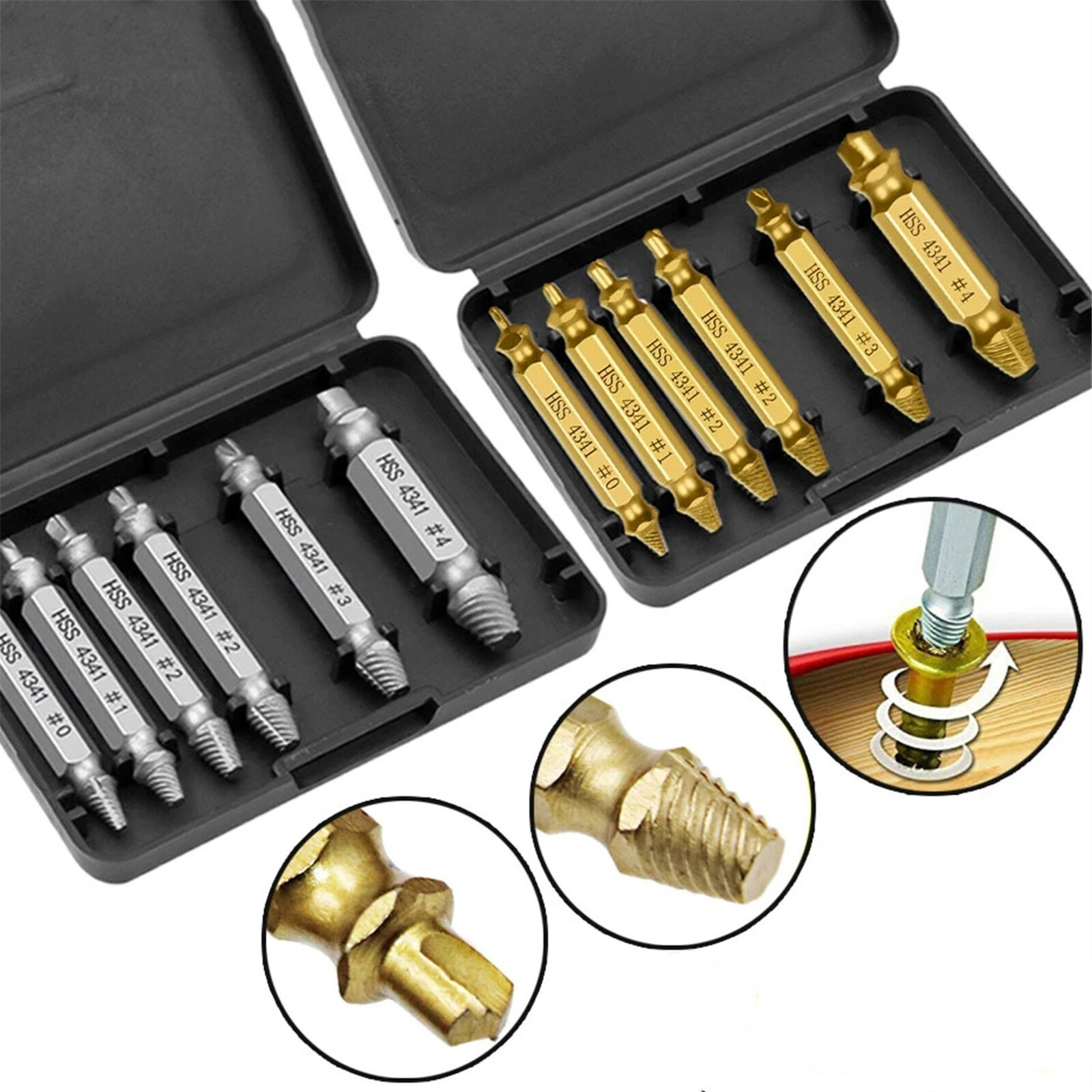 Damaged Screw Extractor Set Easy Out Broken Drill Bit Remover Kit Speed ...