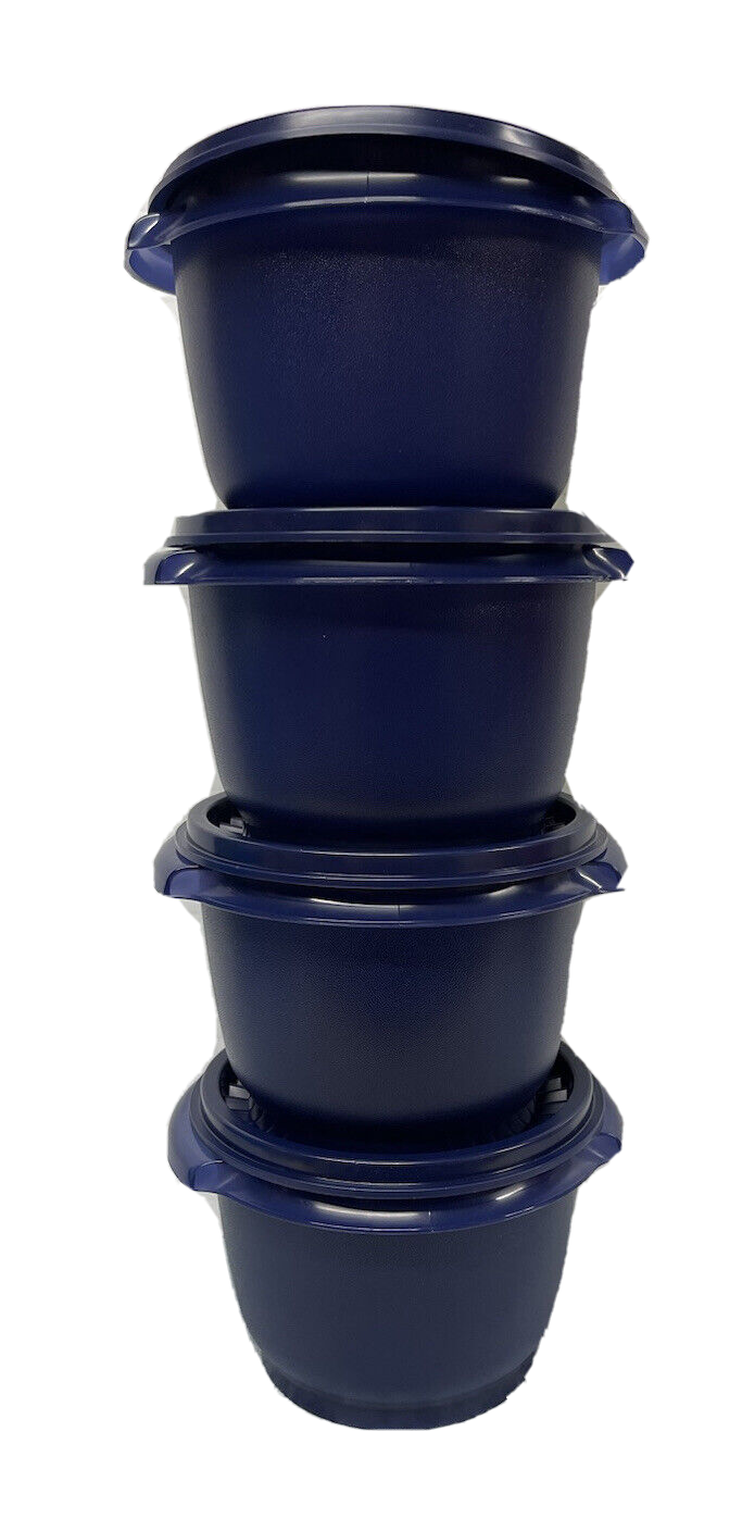TUPPERWARE Servalier Bowls Blue 20oz Artic Night Cobalt Navy Seal Lot ...