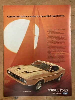 Ford Mustang Mach 1 Vintage Print Ad 1972 | eBay