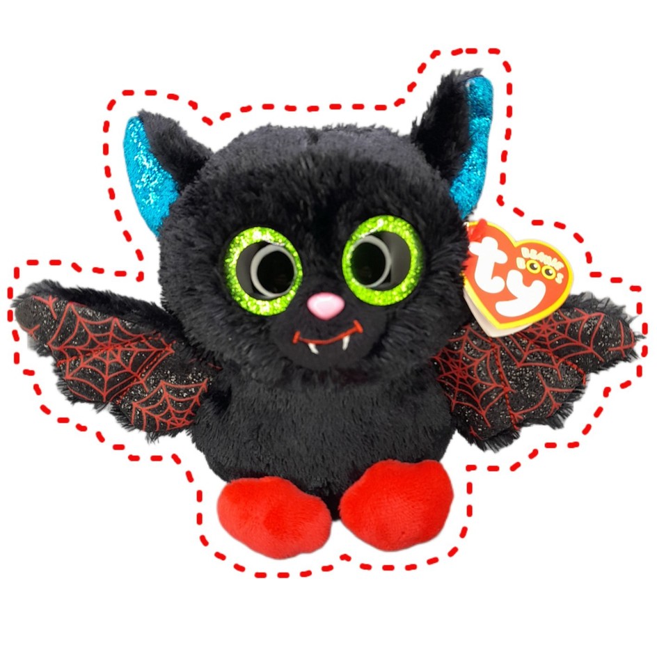 Ty Beanie Boos Ophelia Bat 6” Halloween Plush Glitter Eyes MWMT Stuffed ...