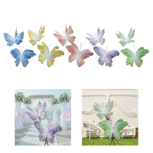 2Pcs Artificial Butterfly Decoration, Large Butterfly Mariage Decor ...