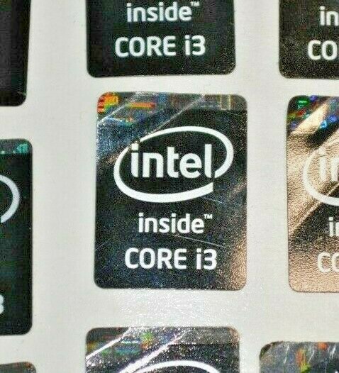 Black Intel i3 System Sticker *used | eBay